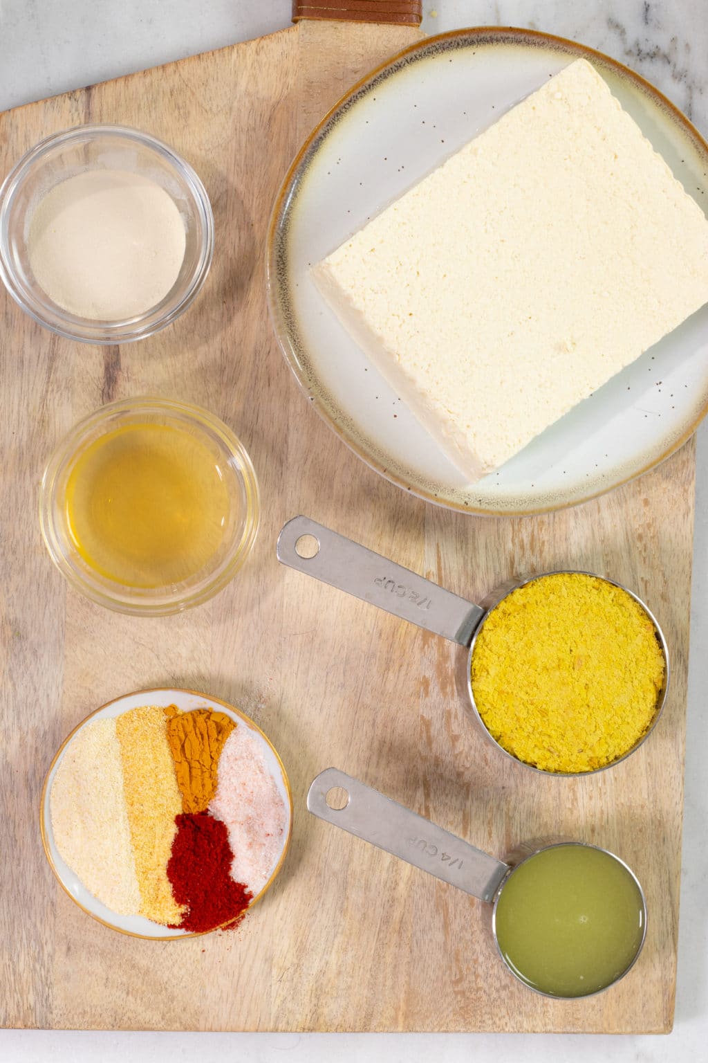 Nut-free Vegan Cheddar Block Cheese that Melts and Shreds!