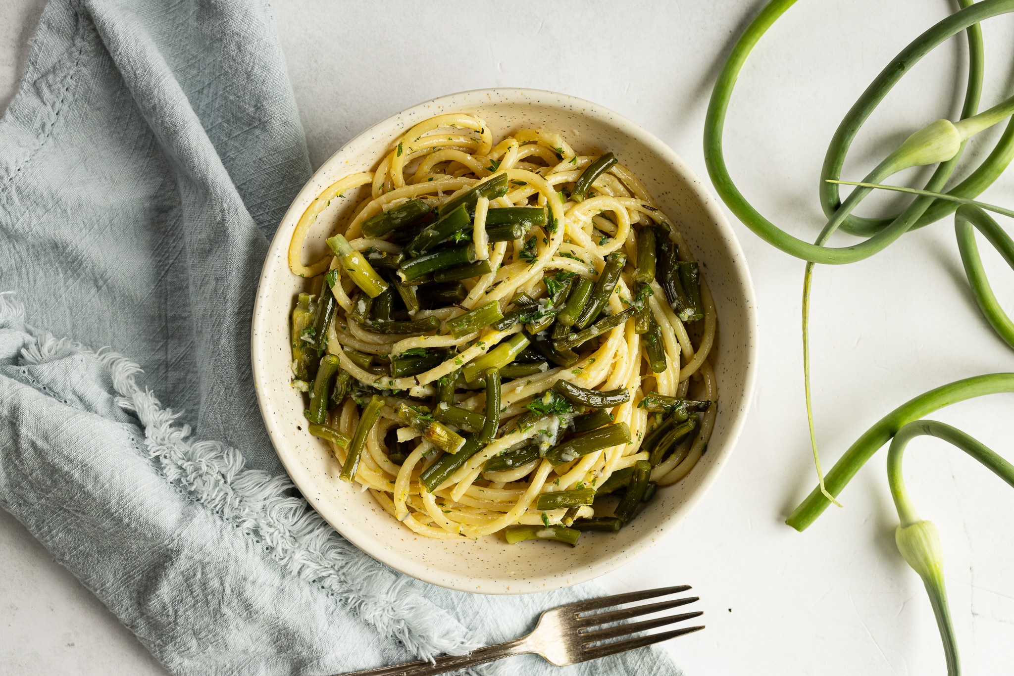 Garlic Scape Pasta (Vegan) - ZardyPlants